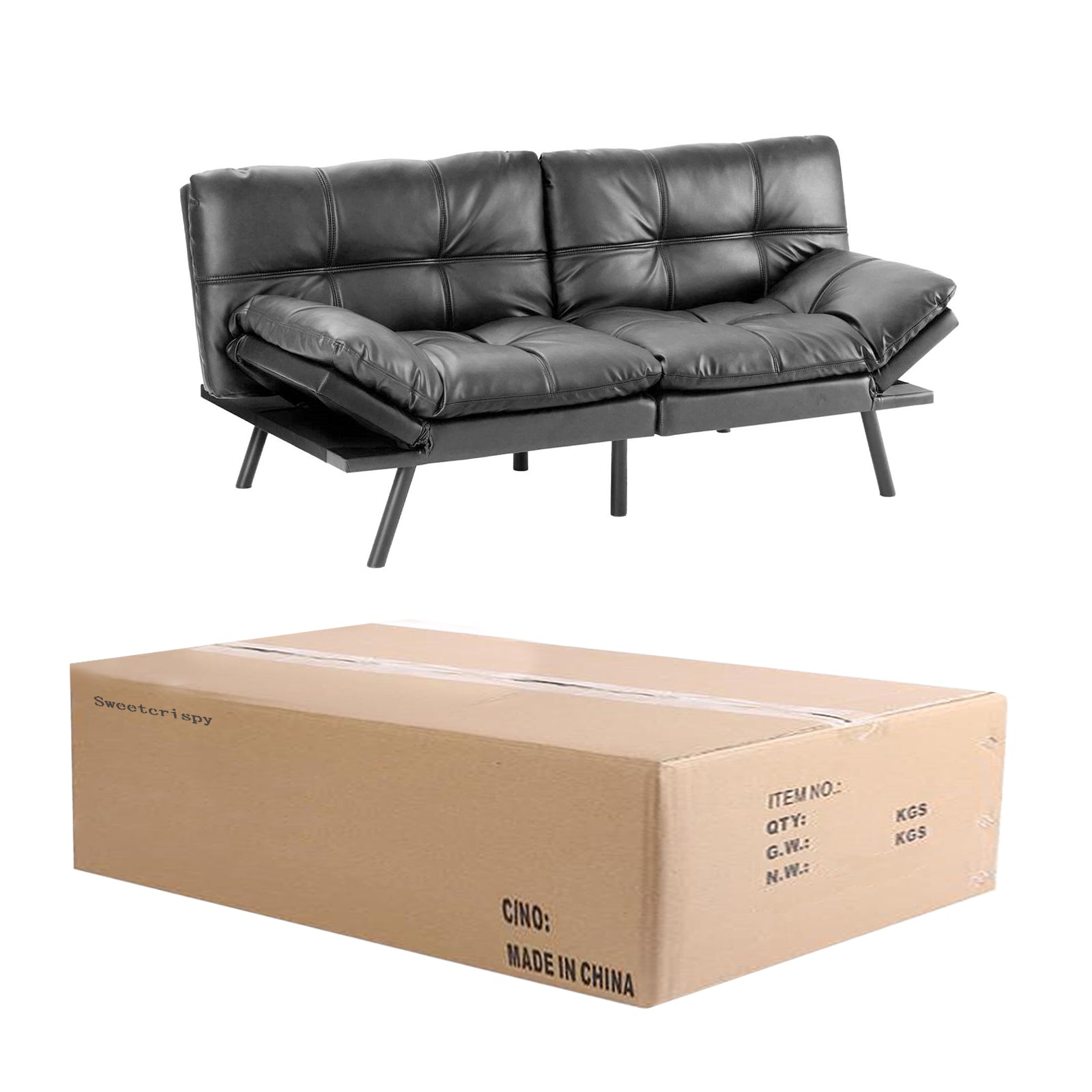 CONCETTA Sleeper Convertible Sofa Bed,Memory Foam Couch,Convertible Lo